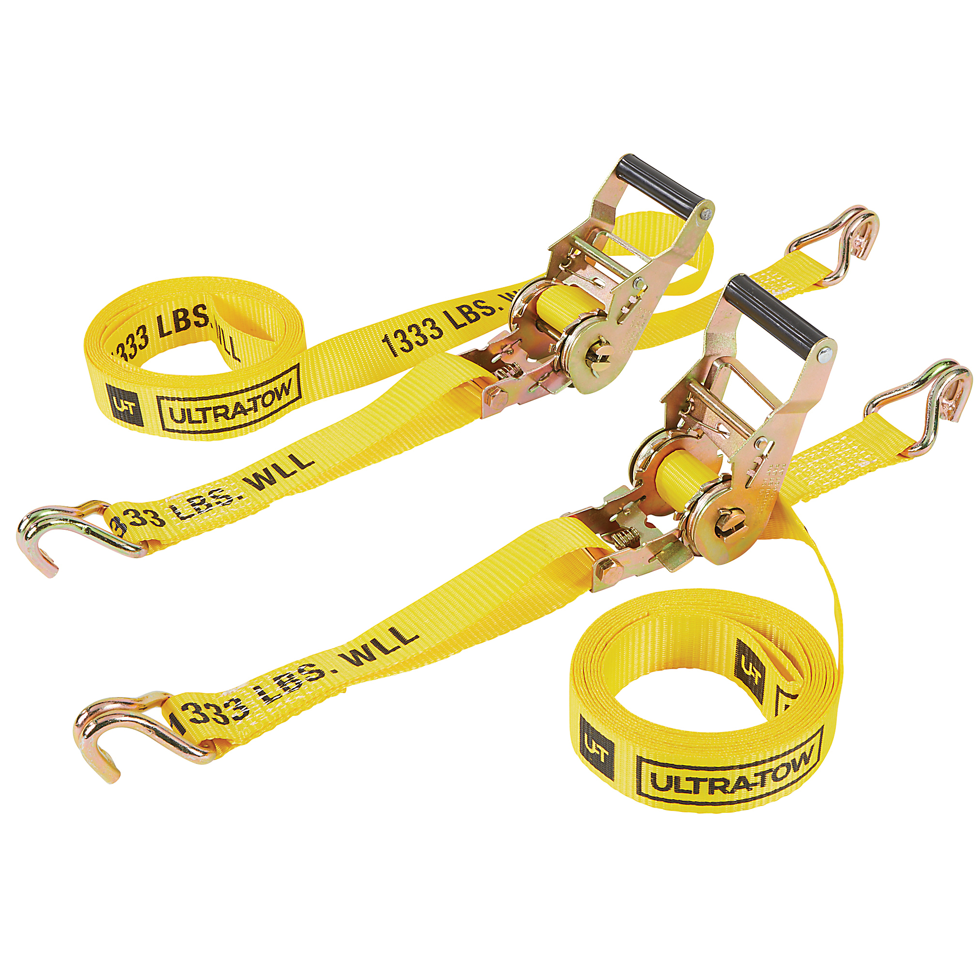 Ultra-Tow 1.5in. x 14ft. Automatic Self-Tensioning Ratchet Strap with J-Hooks, 4000-Lb. Breaking ...
